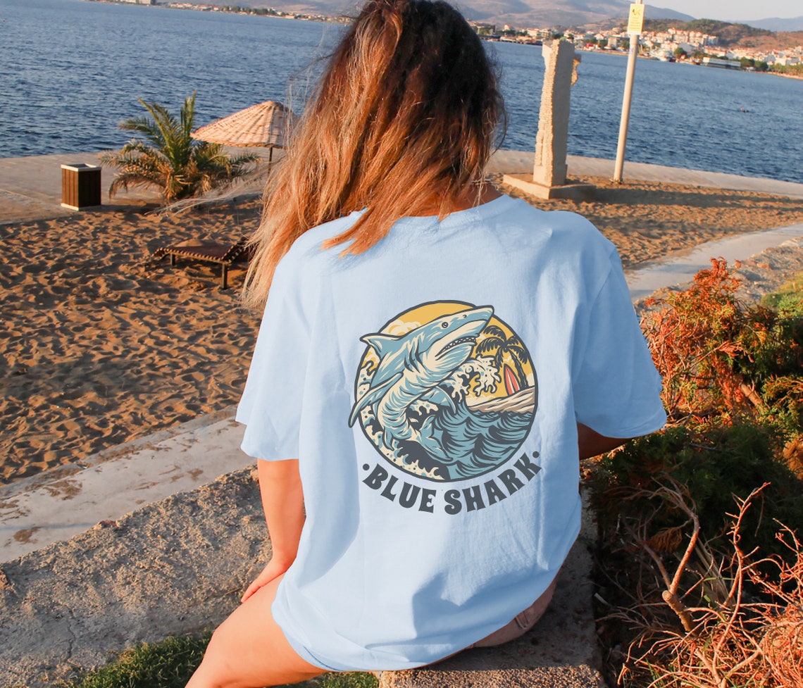 Shark Surf Tee Oversize T Shirt Trendy Shirts California Surf - Etsy