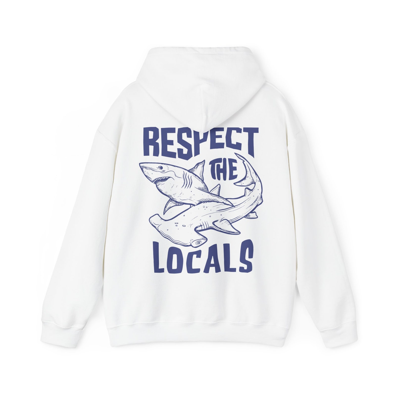 Protect Local Sharks Hooded Sweatshirt Respect the Locals Sweater Shark ...