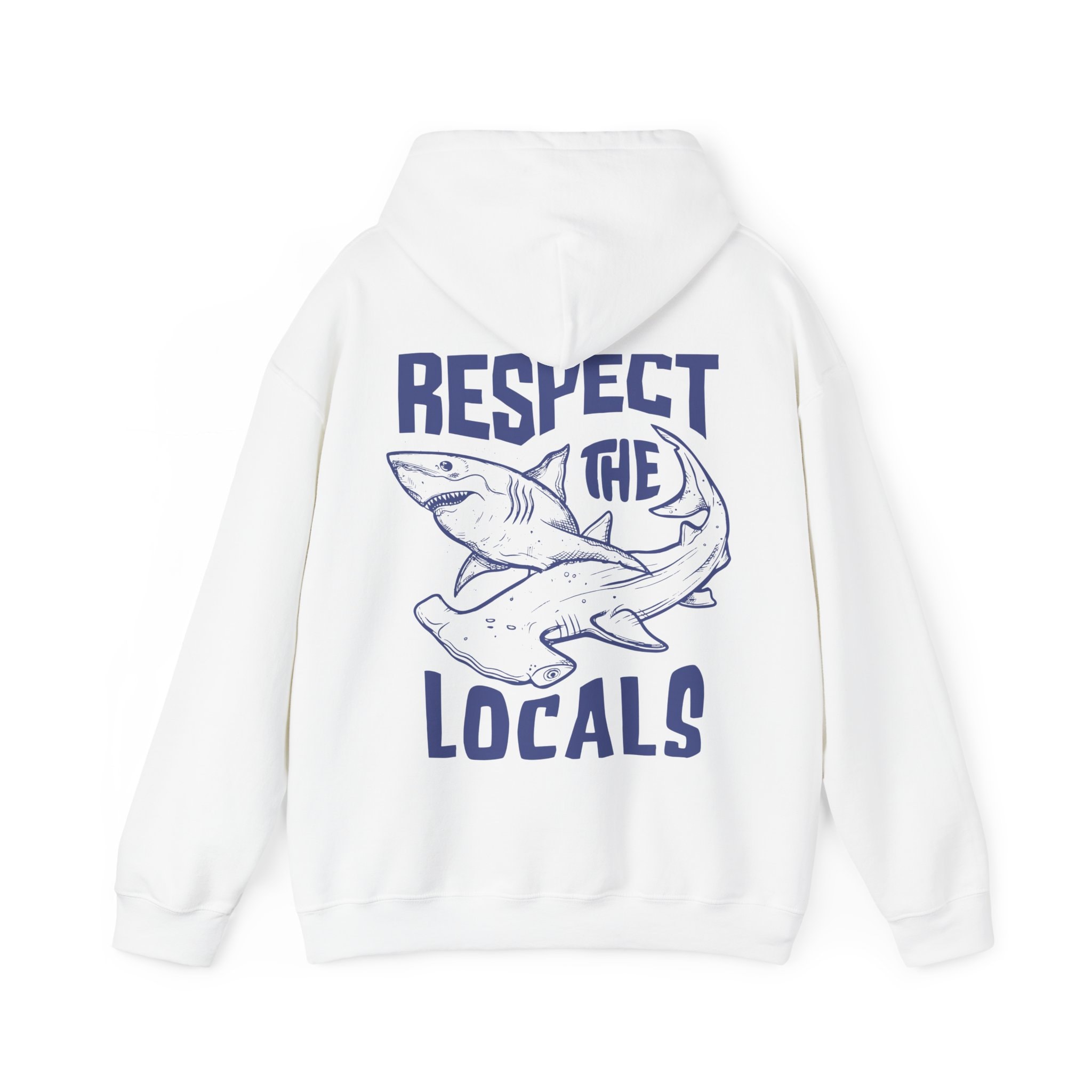 Protect Local Sharks Hooded Sweatshirt Respect the Locals Sweater Shark ...