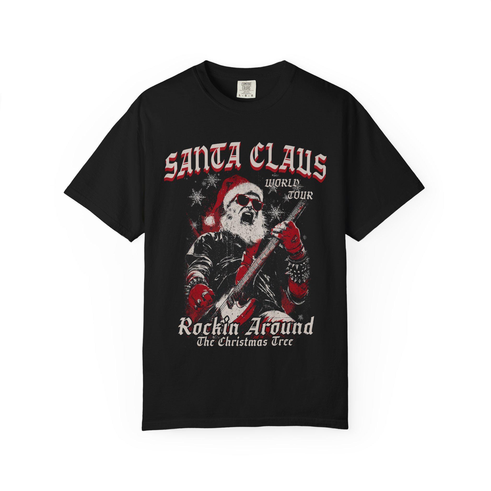Vintage Santa Claus World Tour Comfort Colors Two Side T- Shirt ...