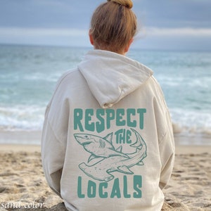 Shark Sweatshirt | Respect the Local Sharks Hoodie | Shark Lover ...