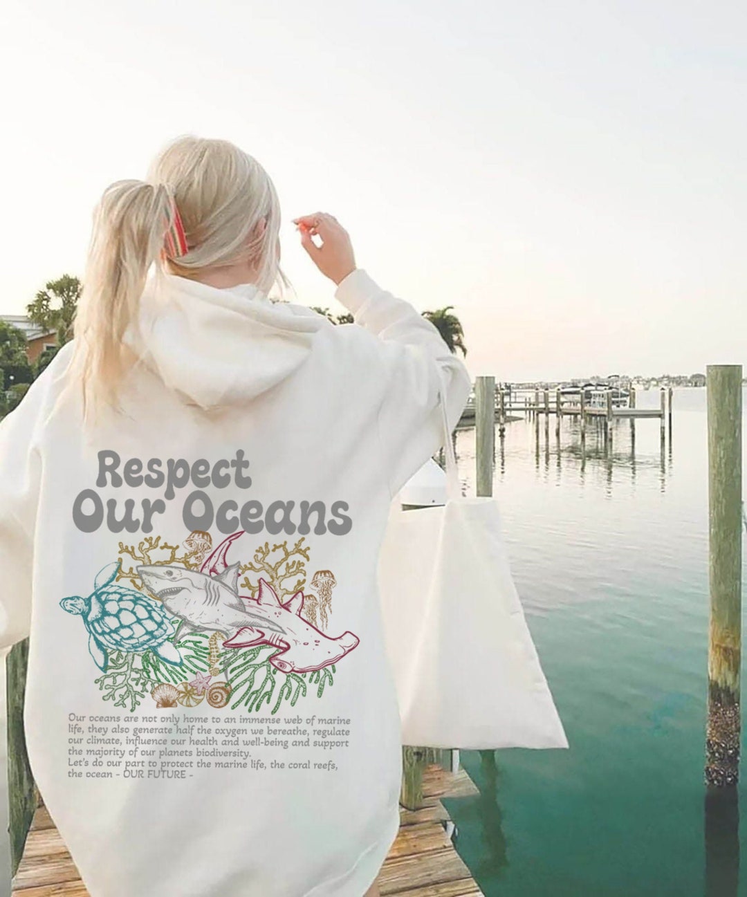 Respect Our Oceans Hoodie Shark Hoodie Save the Ocean Respect the ...