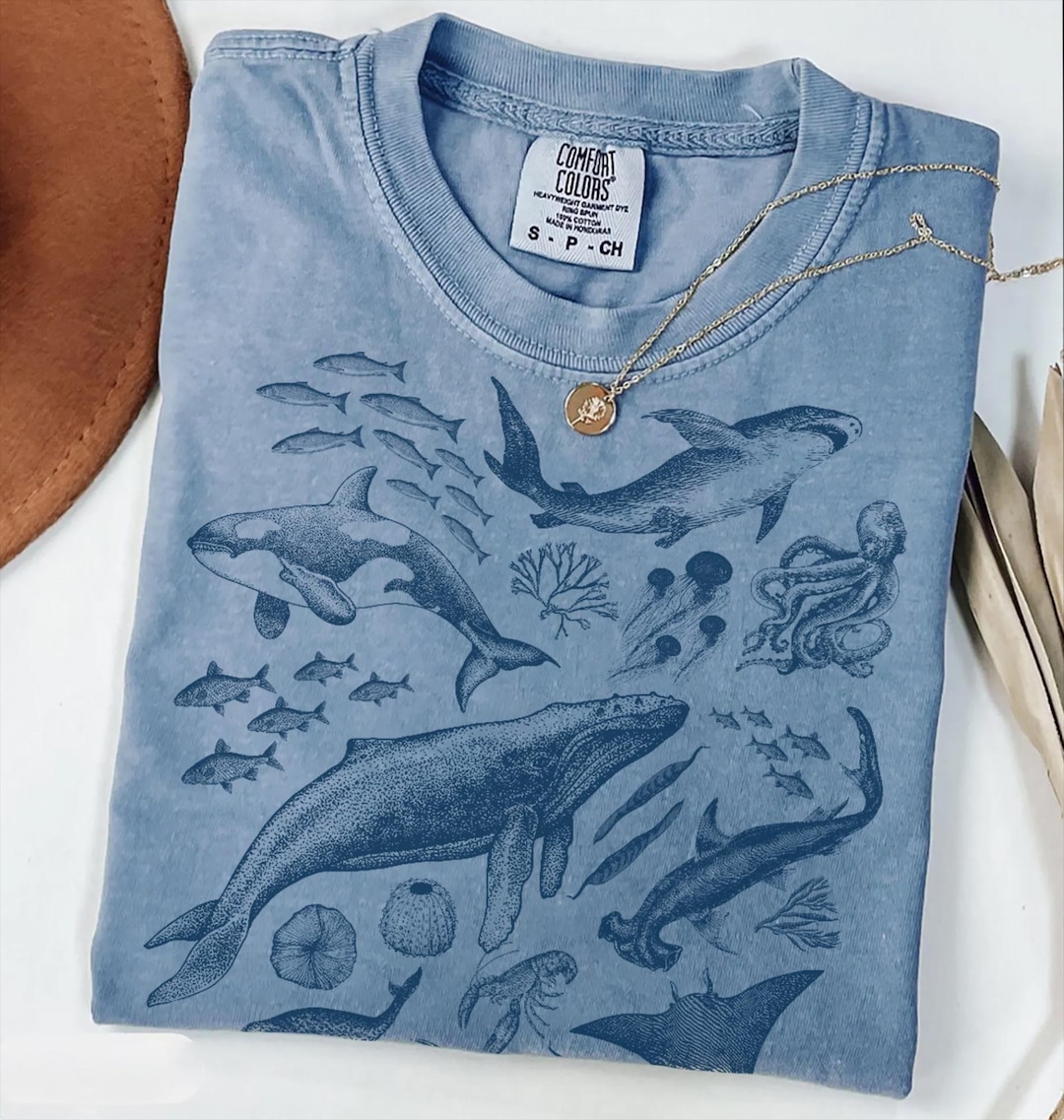 Comfort Colors 90s Sea Animals T-shirt, Ocean Animals Shirt, Retro Sea ...