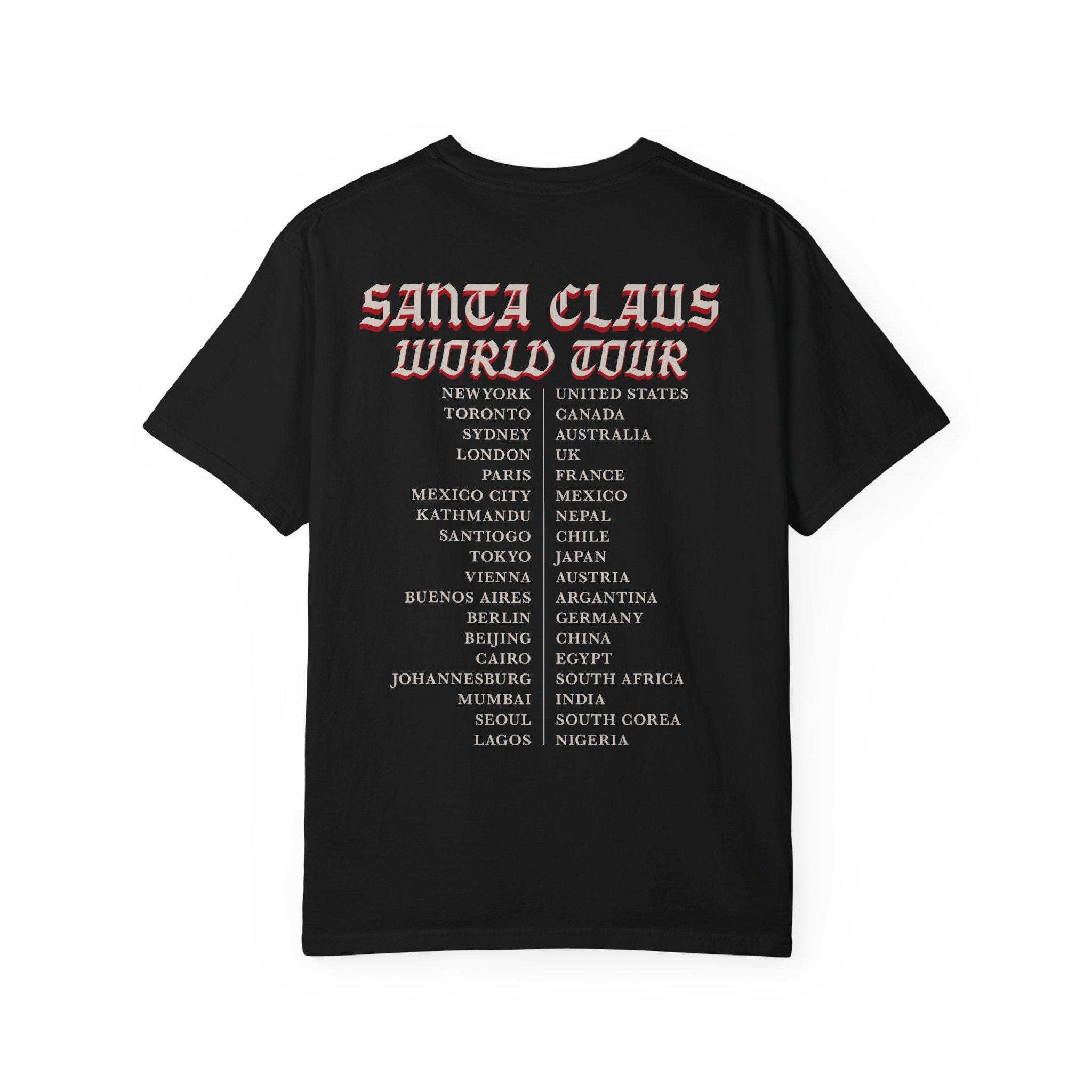 Vintage Santa Claus World Tour Comfort Colors Two Side T- Shirt ...