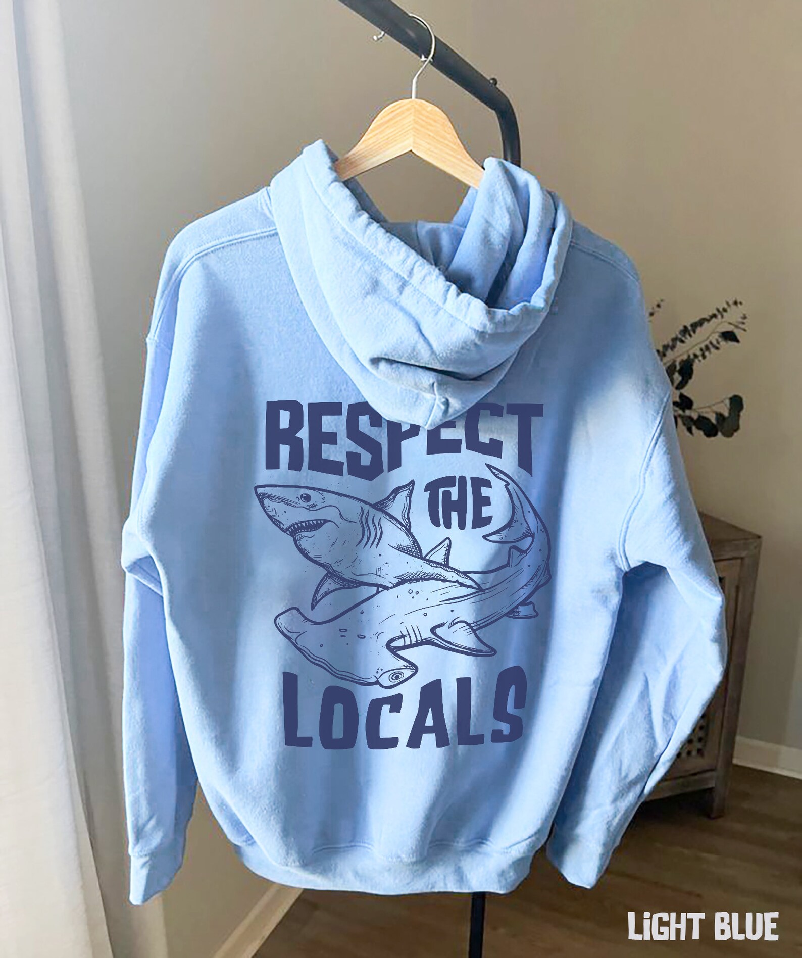 Protect Local Sharks Hooded Sweatshirt Respect the Locals Sweater Shark ...