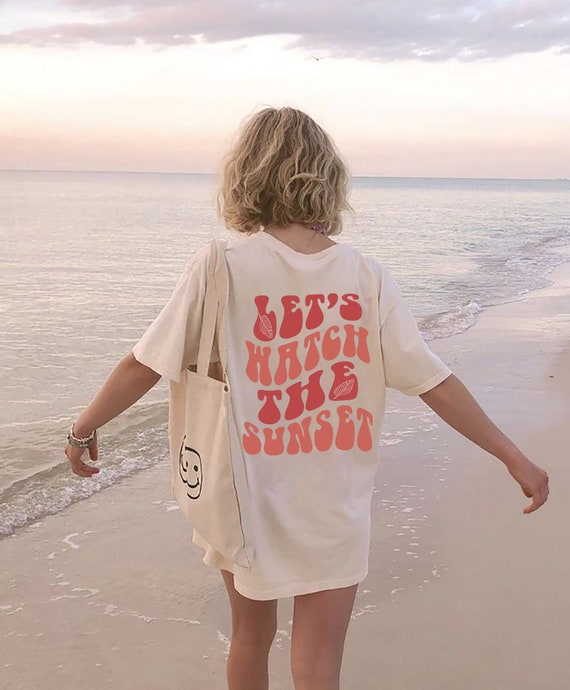 Lets Watch The Sunset Aesthetic Tshirt Vsco Girl Trendy Etsy
