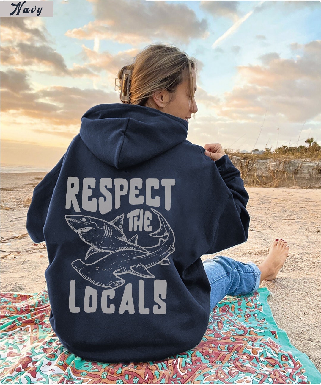 Respect the Locals | Great White Shark Sweatshirt | Save the Local ...