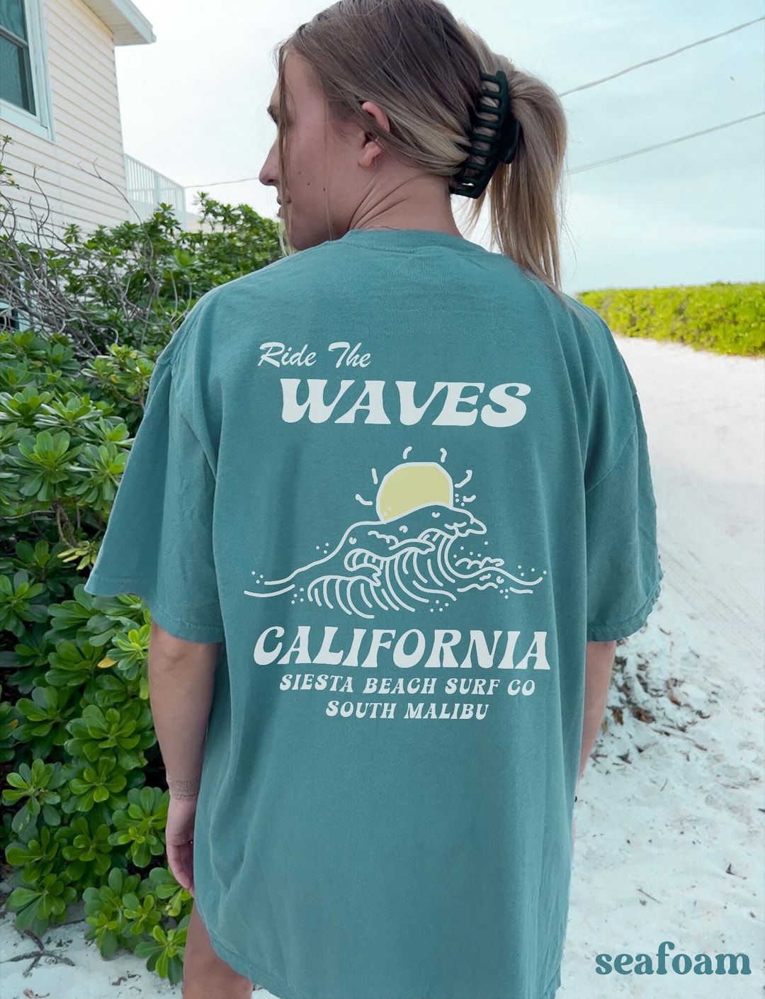 California Shirt Comfort Colors Vintage 90's Looking Surf Shirt Ride ...