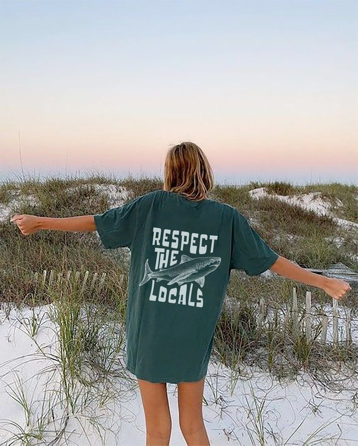 Respect Local Shirt Aesthetic Shirt Words on Back Beach | Etsy