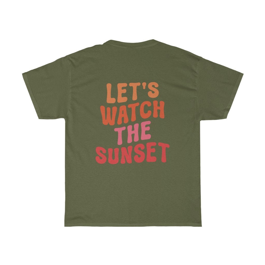 T-shirt Let's Watch the Sunset Trendy Oversize Shirt, Beach Bum Tee ...
