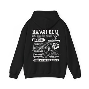 Beach Bum Hoodie Y2k Beach Sweatshirt Shark Hoodie Preppy Sweatshirt ...