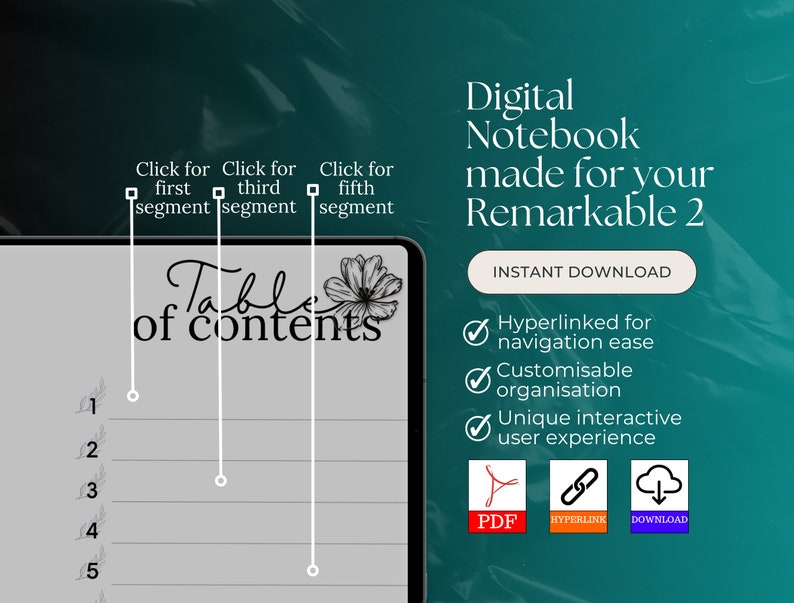 Lined Landscape Digital Notebooks, Custom Sections, Remarkable 2 ...