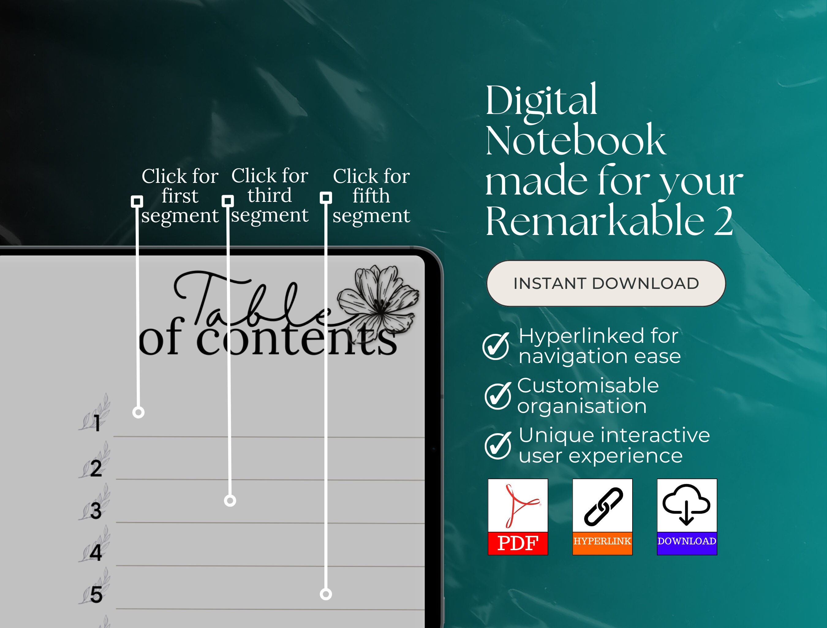 Lined Landscape Digital Notebooks, Custom Sections, Remarkable 2 ...