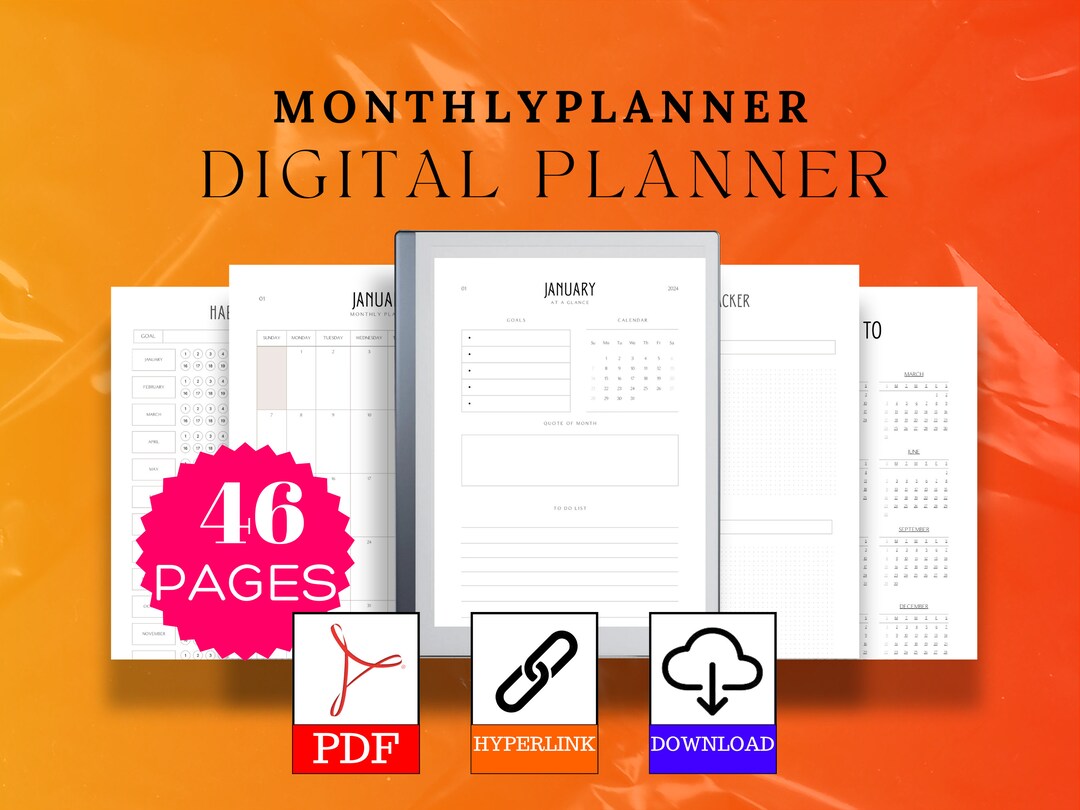 Digital Planner 2024, Remarkable 2 Template, Kindle Scribe, Boox, Ipad ...