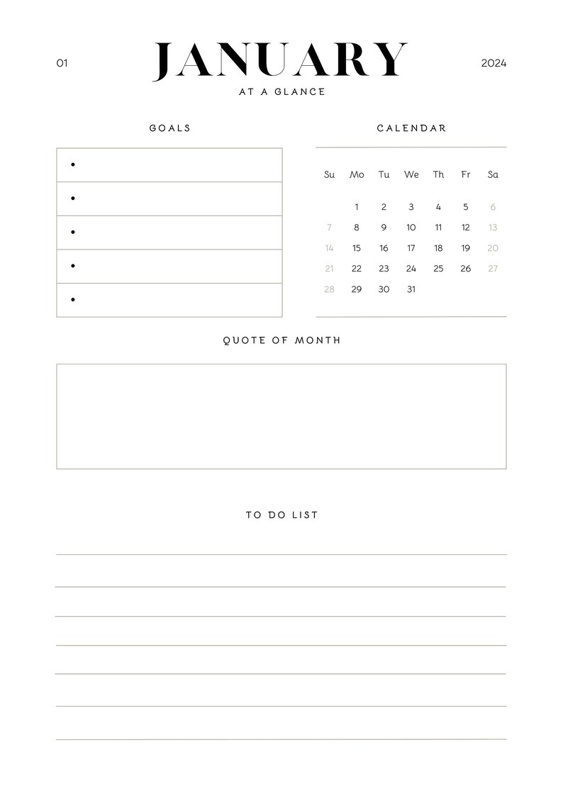 2024 Planner, Remarkable 2 Template, Kindle Scribe, Boox, Ipad, Journal ...