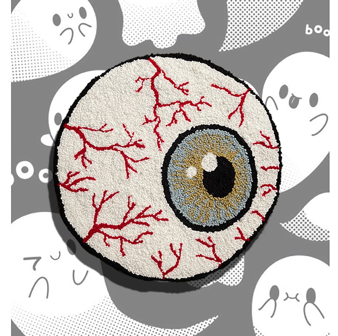 Punch Needle Eyeball Rug / Handmade, Decorative Accent Rug - Etsy