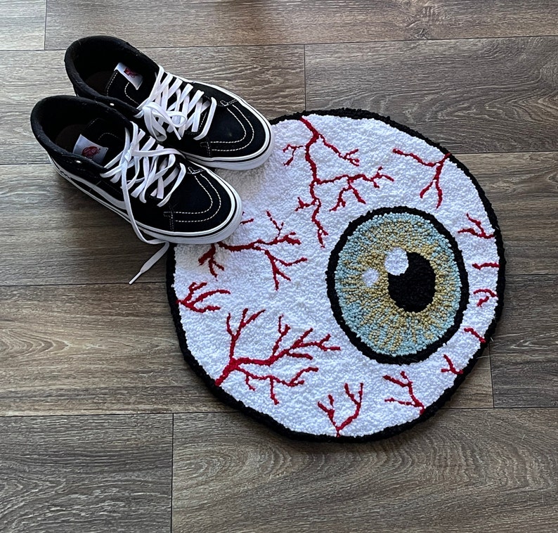 Punch Needle Eyeball Rug / Handmade, Decorative Accent Rug - Etsy