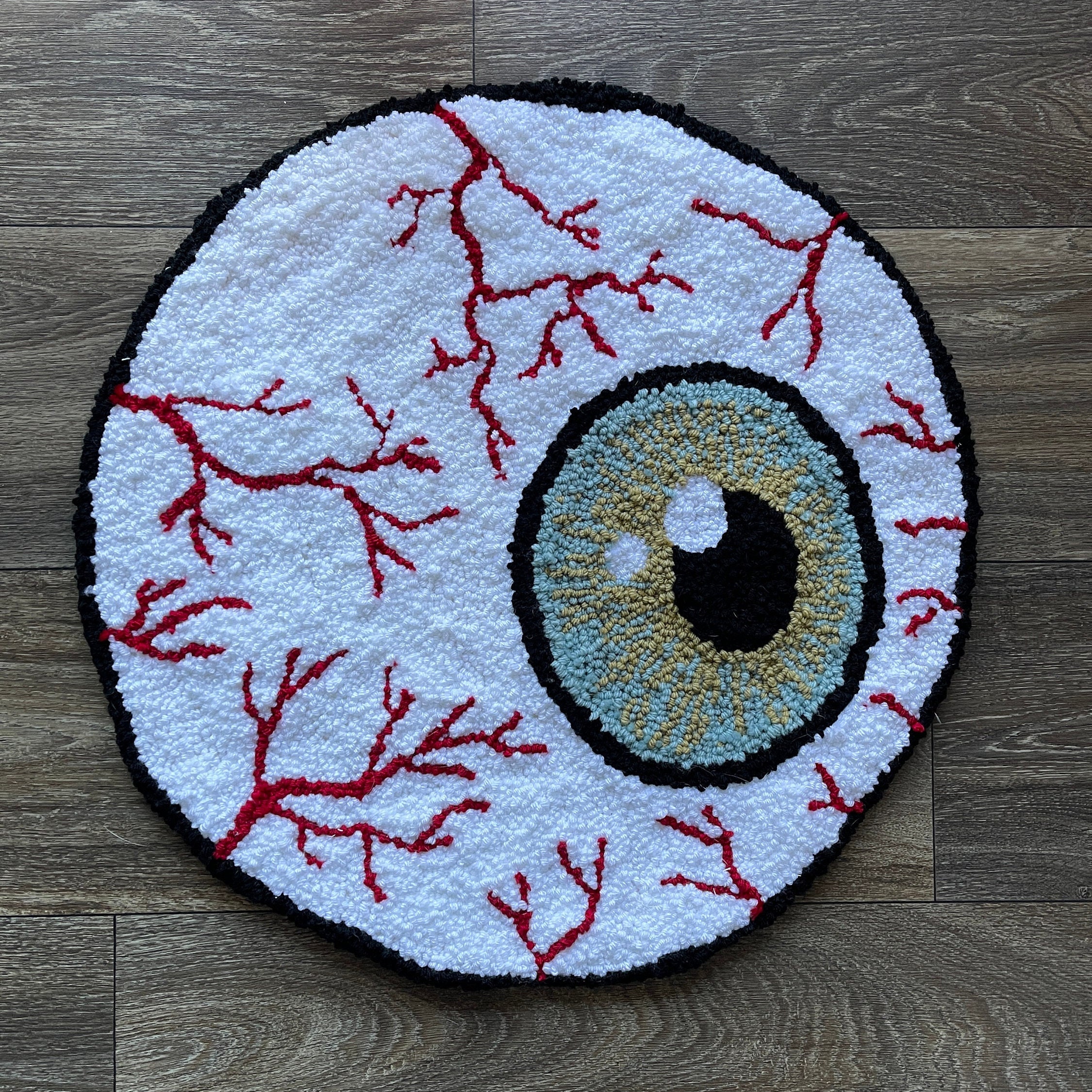 Punch Needle Eyeball Rug / Handmade, Decorative Accent Rug - Etsy