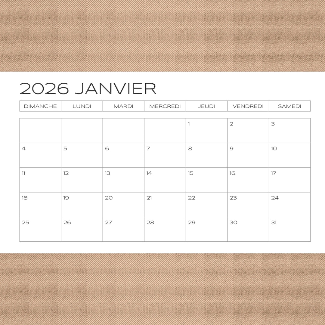 French 2026 Calendar Printout Français - Etsy