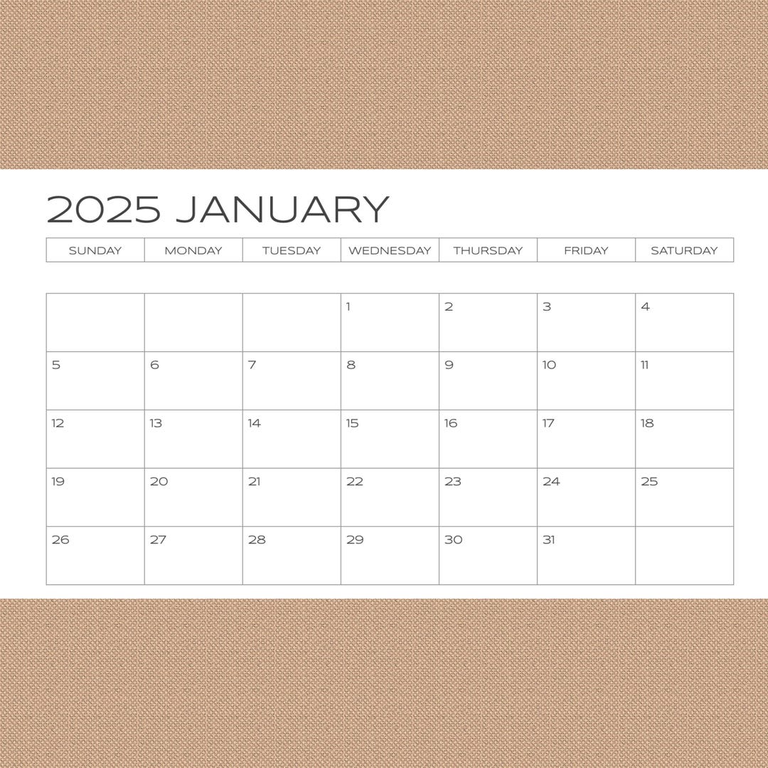 2025 Calendar Printout English - Etsy