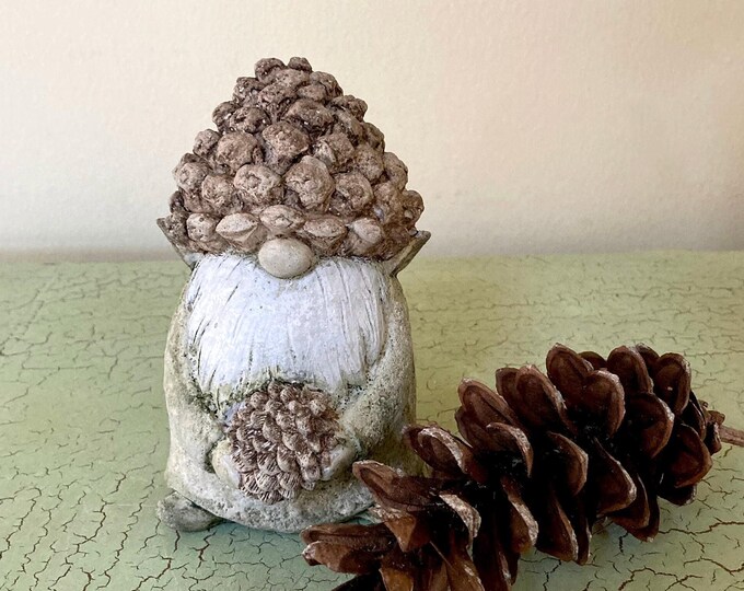 Vintage Christmas Handmade Assemblage Decoration Pine Cone Elf Gnome ...