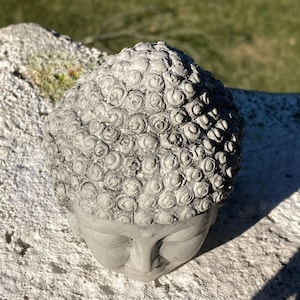 Buddha Head Statue | Concrete Cement Buddha Art for Zen Garden Desk ...