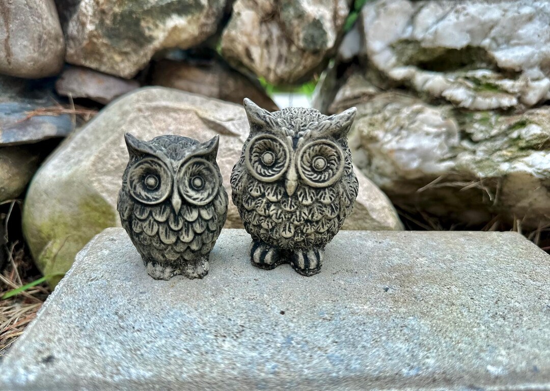 Miniature Owl Statues | Large & Small Bird Owl Figurines Set for Desk ...