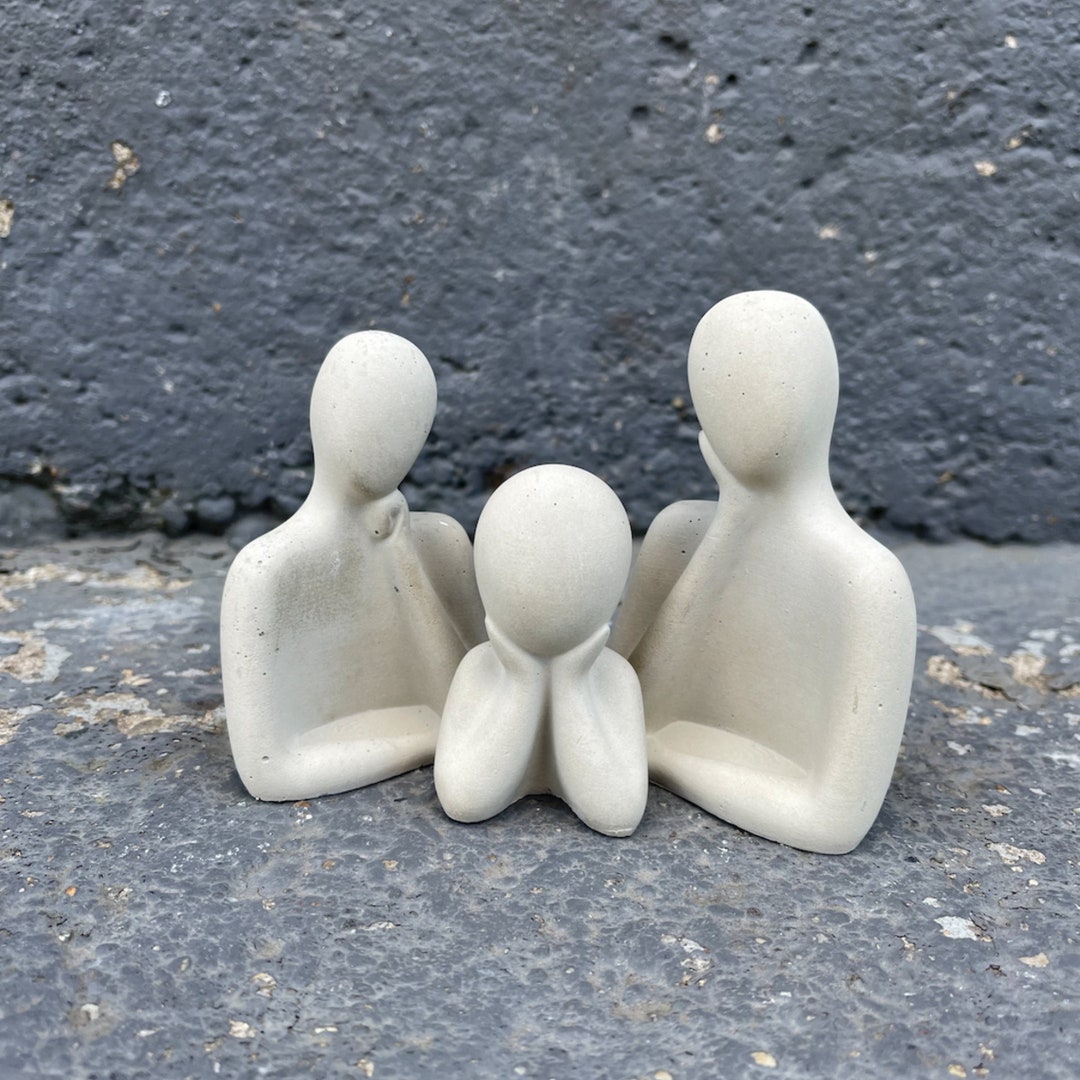 Modern Family Tree Statues | Concrete Cement Mom Dad Child | Wedding ...