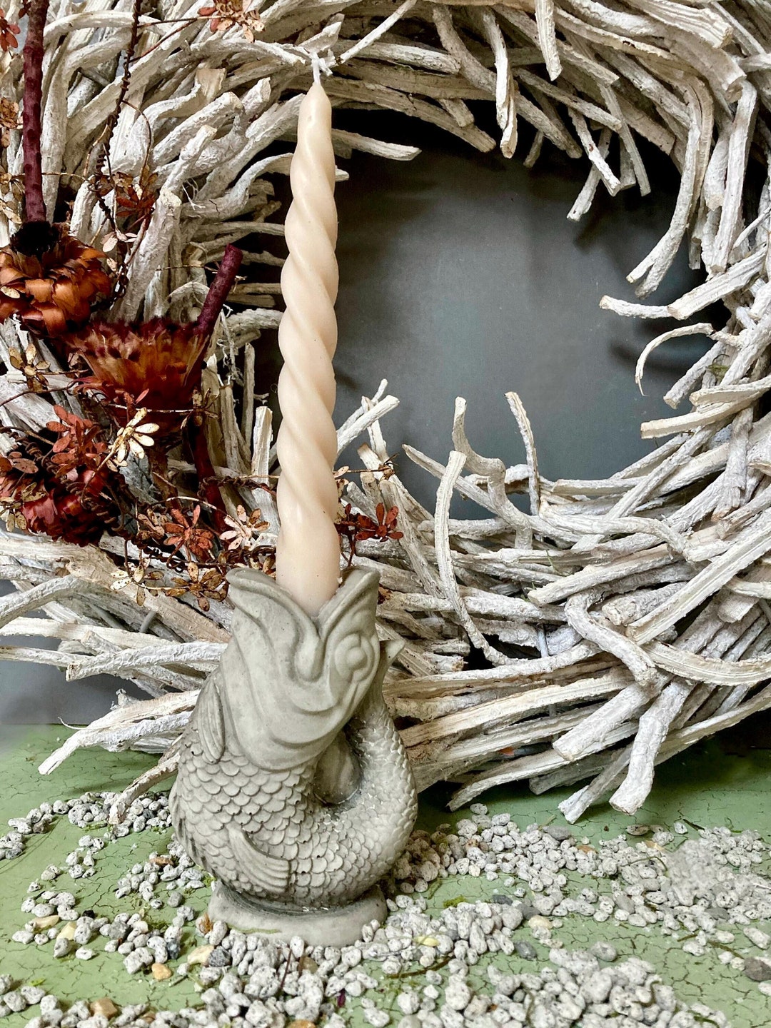 Fish Mouth Candle Holder | Cement Fish Votive Candlestick Holder ...