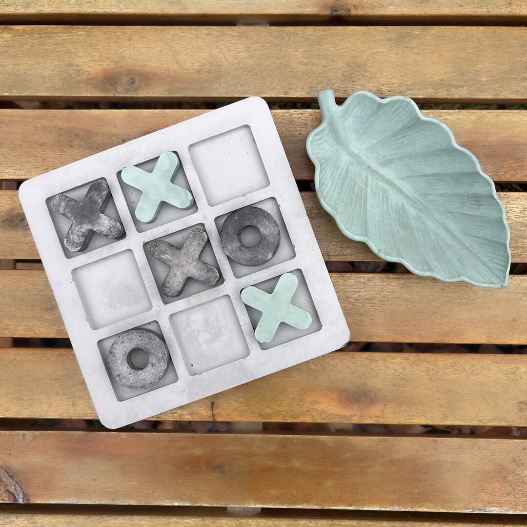 Tic Tac Toe Board Game | Concrete Game Board | Game Room Decor ...