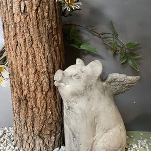 Flying Pig Statue | Pig Decor | When Pigs Fly Figurine | Concrete Farm ...