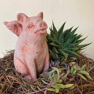 Flying Pig Statue | Pig Decor | When Pigs Fly Figurine | Concrete Farm ...