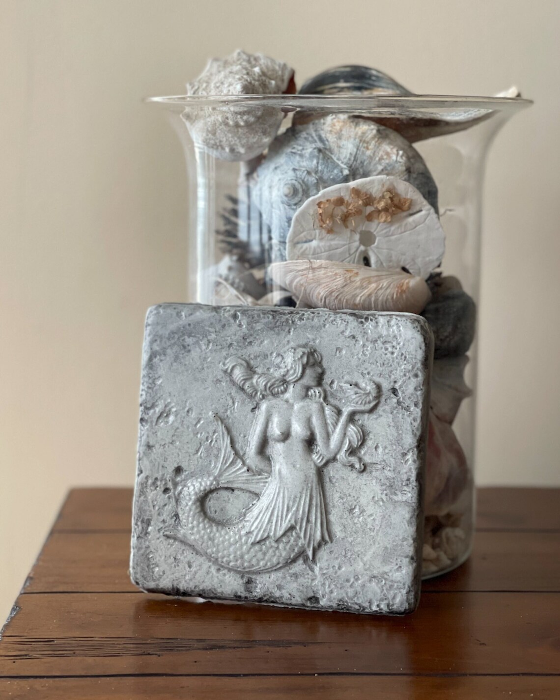 Concrete Mermaid Plaque Sea Decor Beach Decor Mermaid - Etsy
