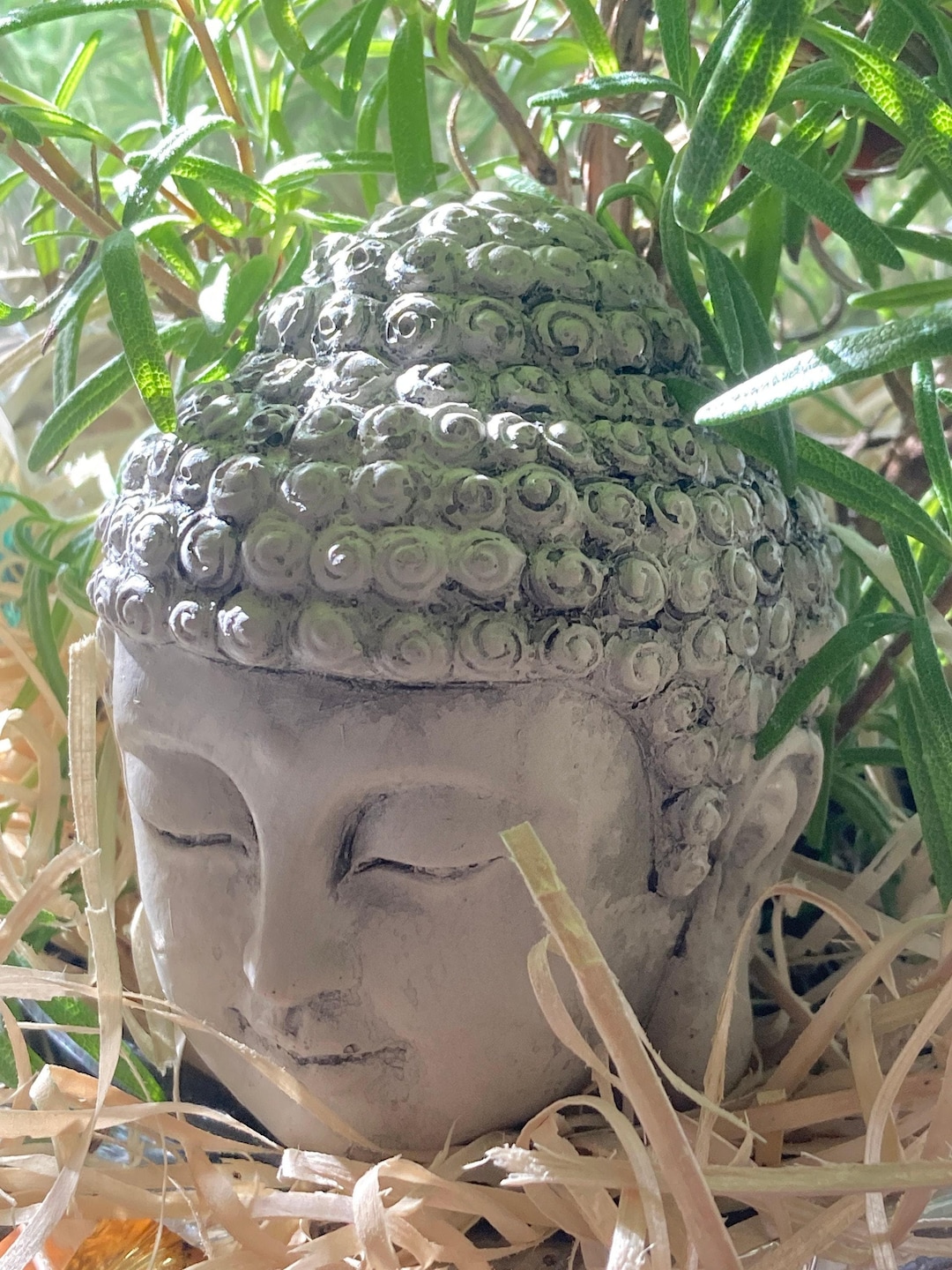 Buddha Head Statue | Concrete Cement Buddha Art for Zen Garden Desk ...