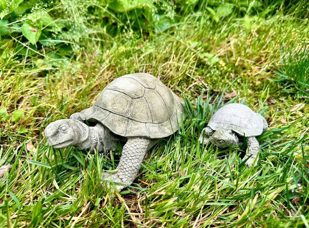 Mama Turtle & Baby Statue Set | Turtles Garden Decor Handmade Baby ...