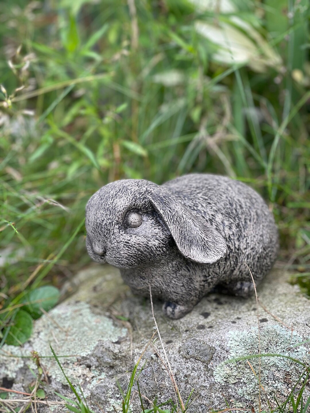 Realistic Bunny Statue Bunny Rabbit Statue for Garden Concrete Cement ...