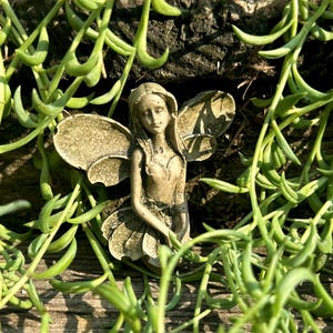 Mini Fairy Statue | Kneeling Fairy Hanging Garden Statue | Handmade ...