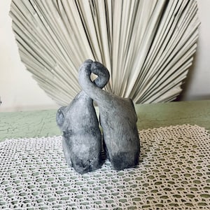 Elephant Couple | Elephant Statues Intertwined Valentines Day Gift ...