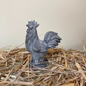 Hen Rooster Statue | Concrete Cement Farm Animals | Farmhouse Decor - Etsy