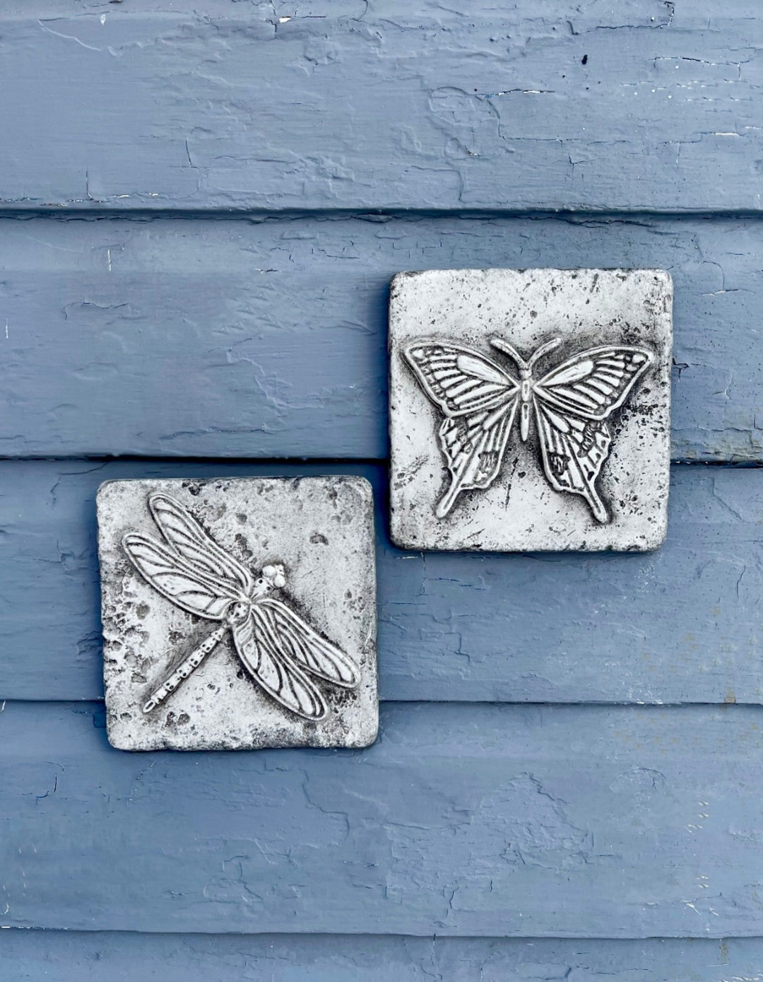 Dragonfly Butterfly Garden Signs Concrete Garden Plaques Dragonfly Art ...