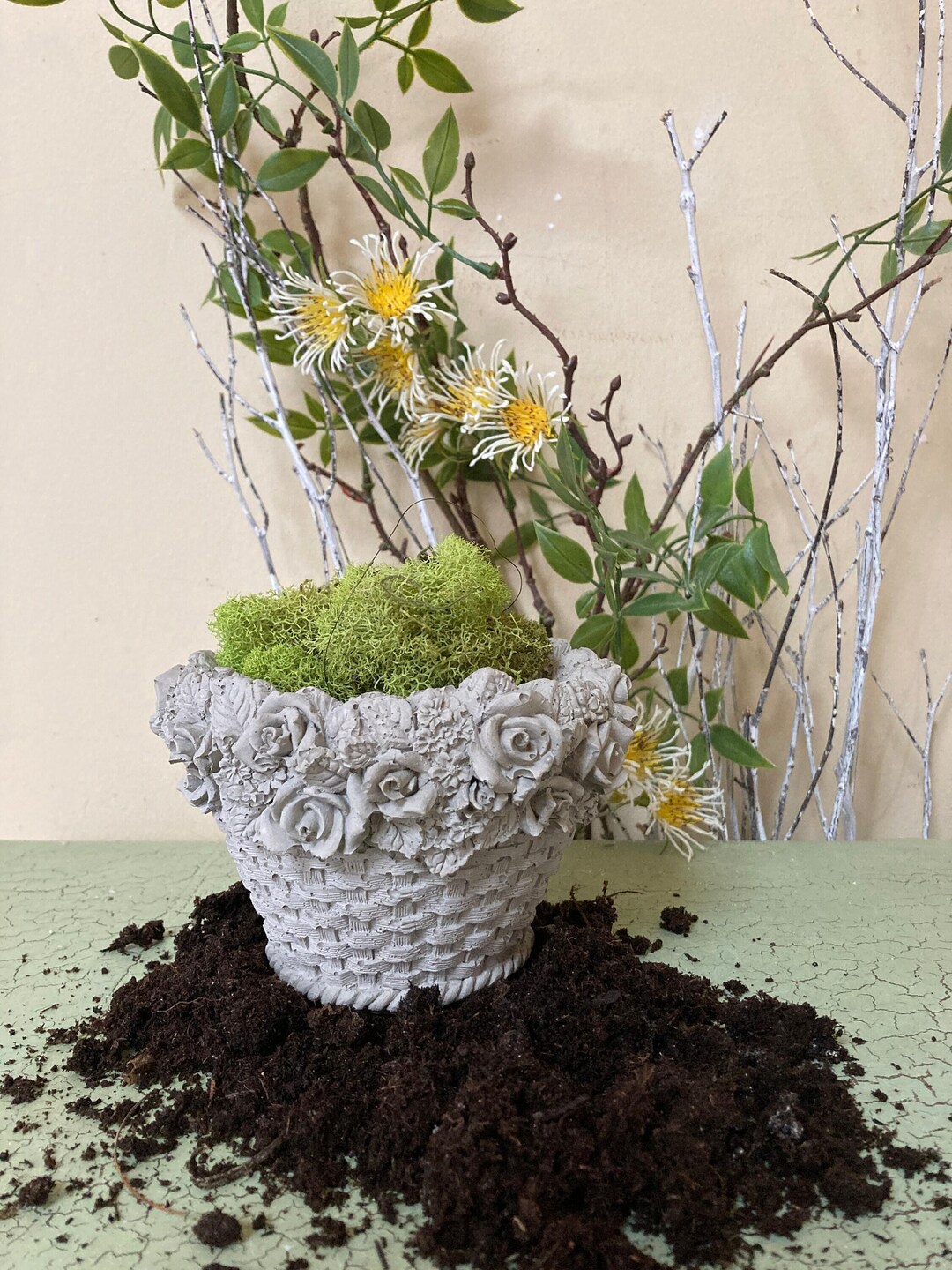 Rose Basket Weave Planter Pot | Flower Pot Rose Basket Planter ...