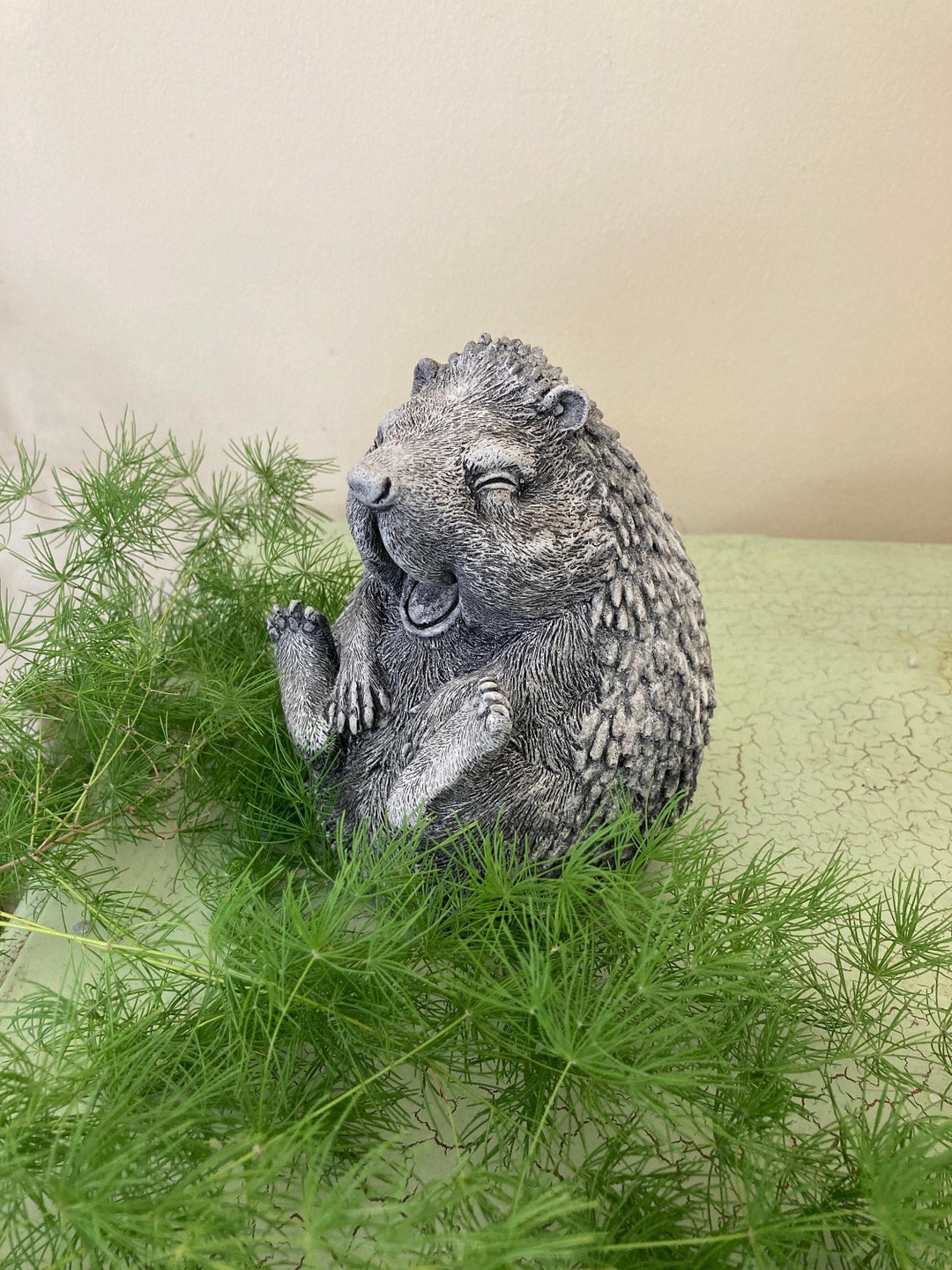 Happy Hedgehog Garden Statue | Large Cement Laughing Hedgehog Garden ...