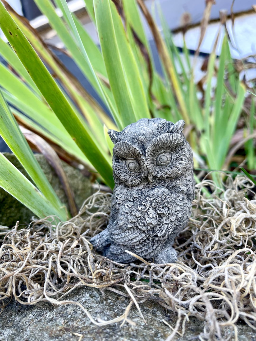 Concrete Owl Garden Statue | Wise Owl | Cement Owl Decor | Woodland ...
