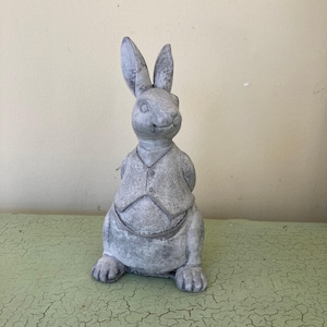 Stone French Country Rabbit Statue | Cement Peter Rabbit Figurine ...
