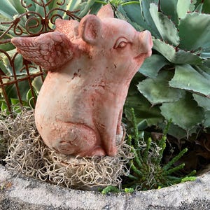 Flying Pig Statue | Pig Decor | When Pigs Fly Figurine | Concrete Farm ...