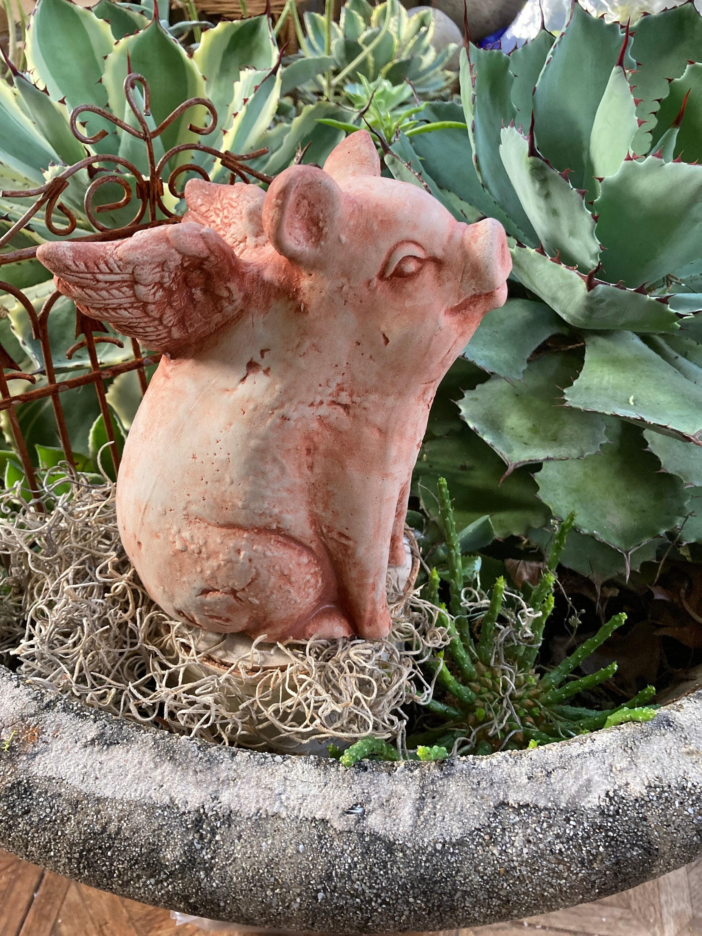 Flying Pig Statue | Pig Decor | When Pigs Fly Figurine | Concrete Farm ...