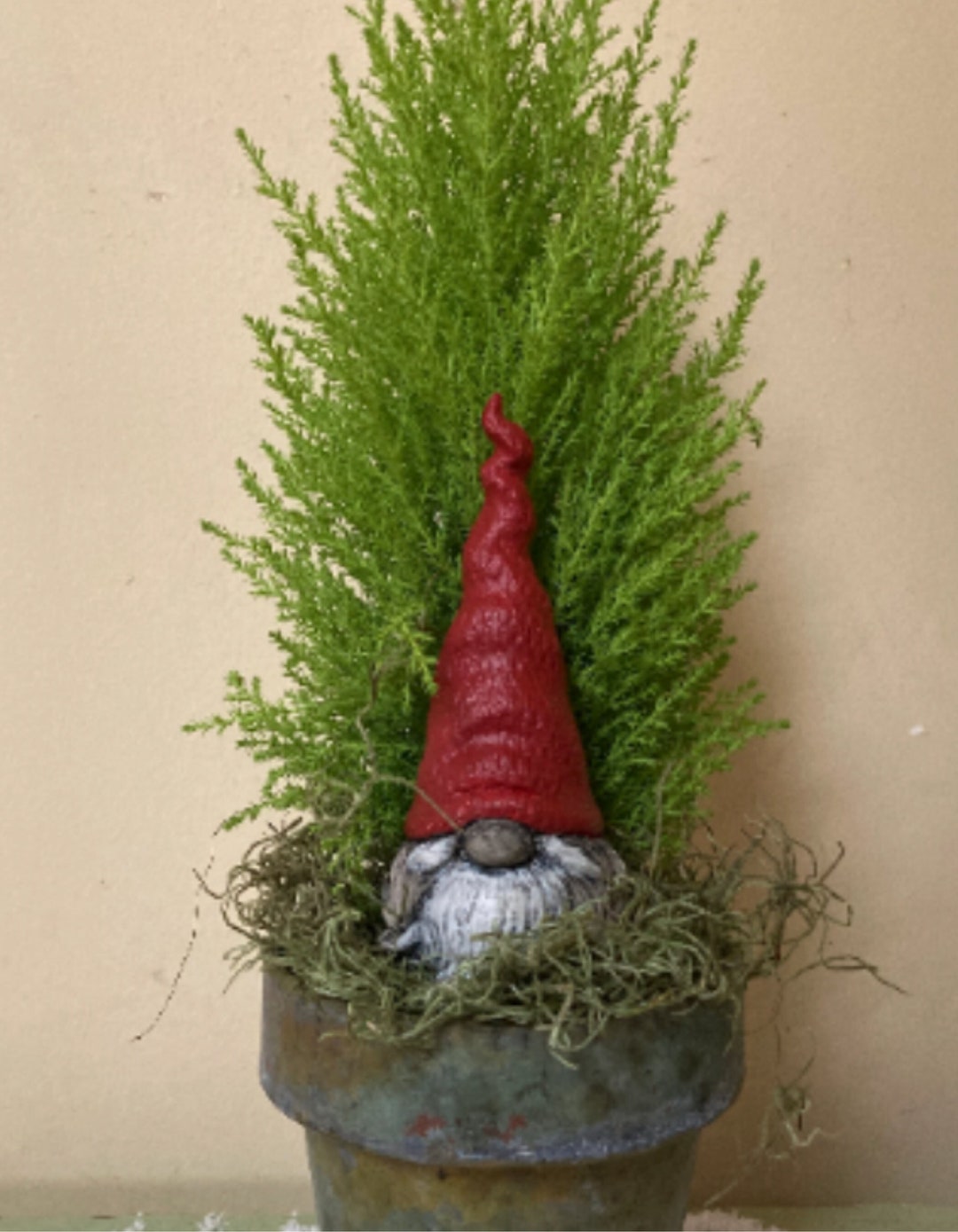 Concrete Garden Gnome With Tall Hat Gnome Statue Fairy Garden Statue ...
