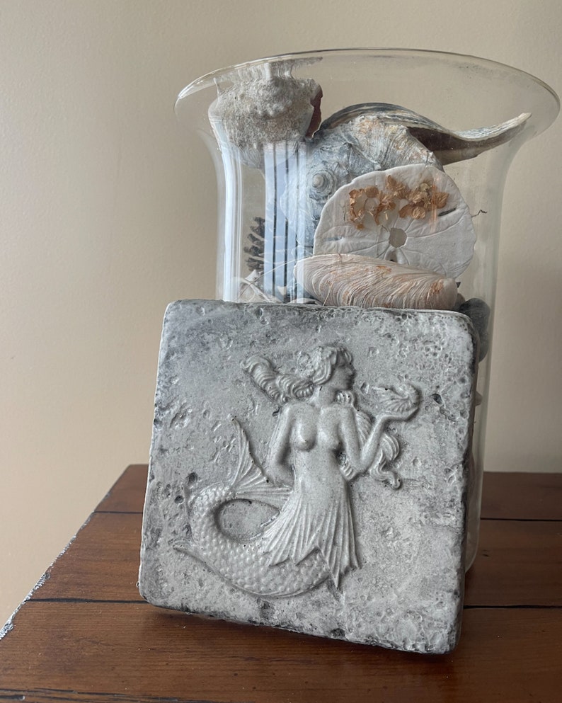 Concrete Mermaid Plaque Sea Decor Beach Decor Mermaid - Etsy