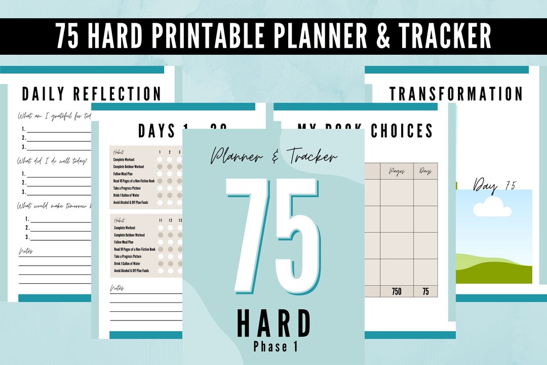 75 Hard Planner & Tracker 75 Hard Printable 75 Hard Challenge Printable ...