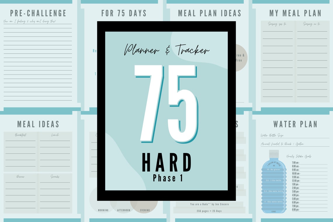75 Hard Planner & Tracker 75 Hard Printable 75 Hard Challenge Printable ...